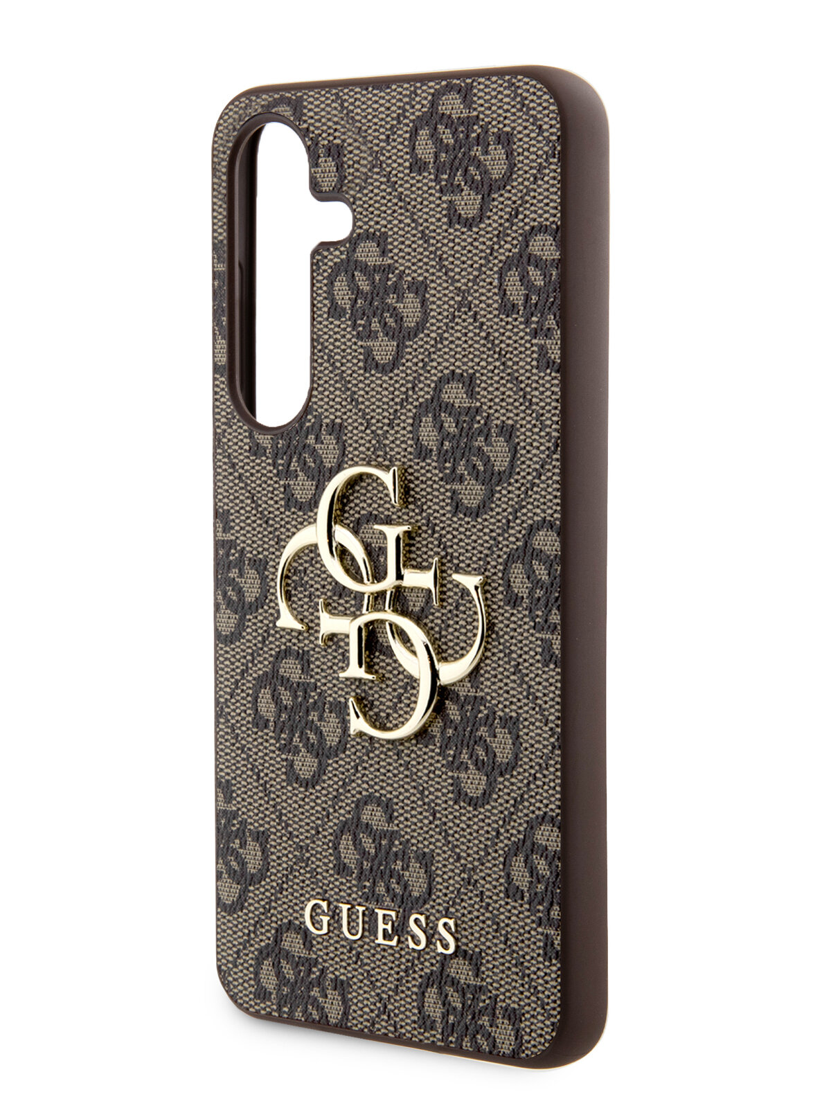 Guess для Galaxy S24+ чехол PU 4G Big metal logo Hard Brown