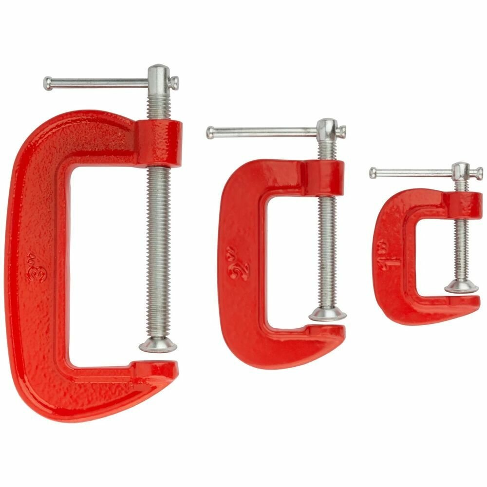 Набор металлических струбцин G-образных: 2.5 см; 5 см; 7.5 см