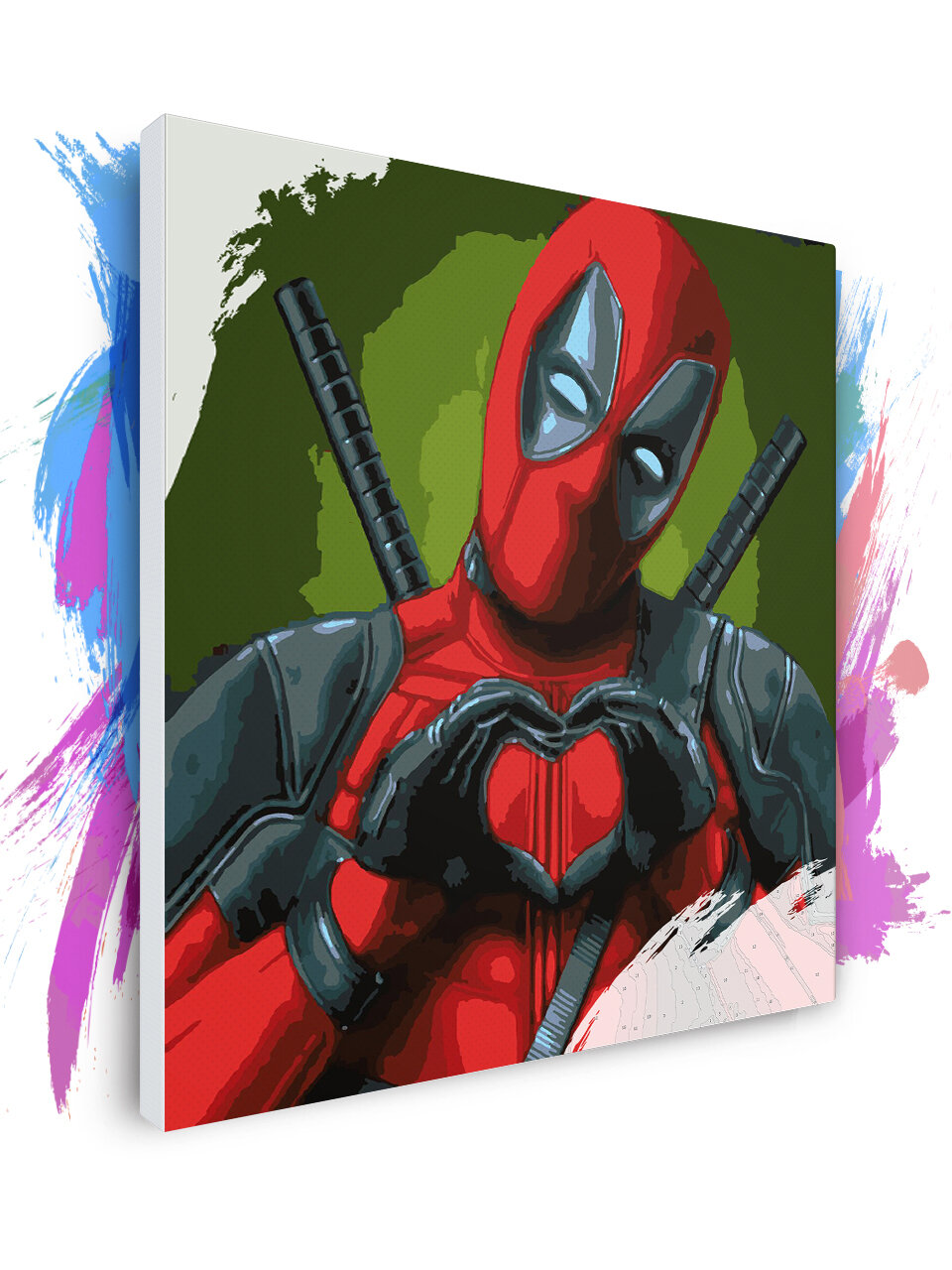 Картина по номерам на холсте Дэдпул Love, 40 х 40 см