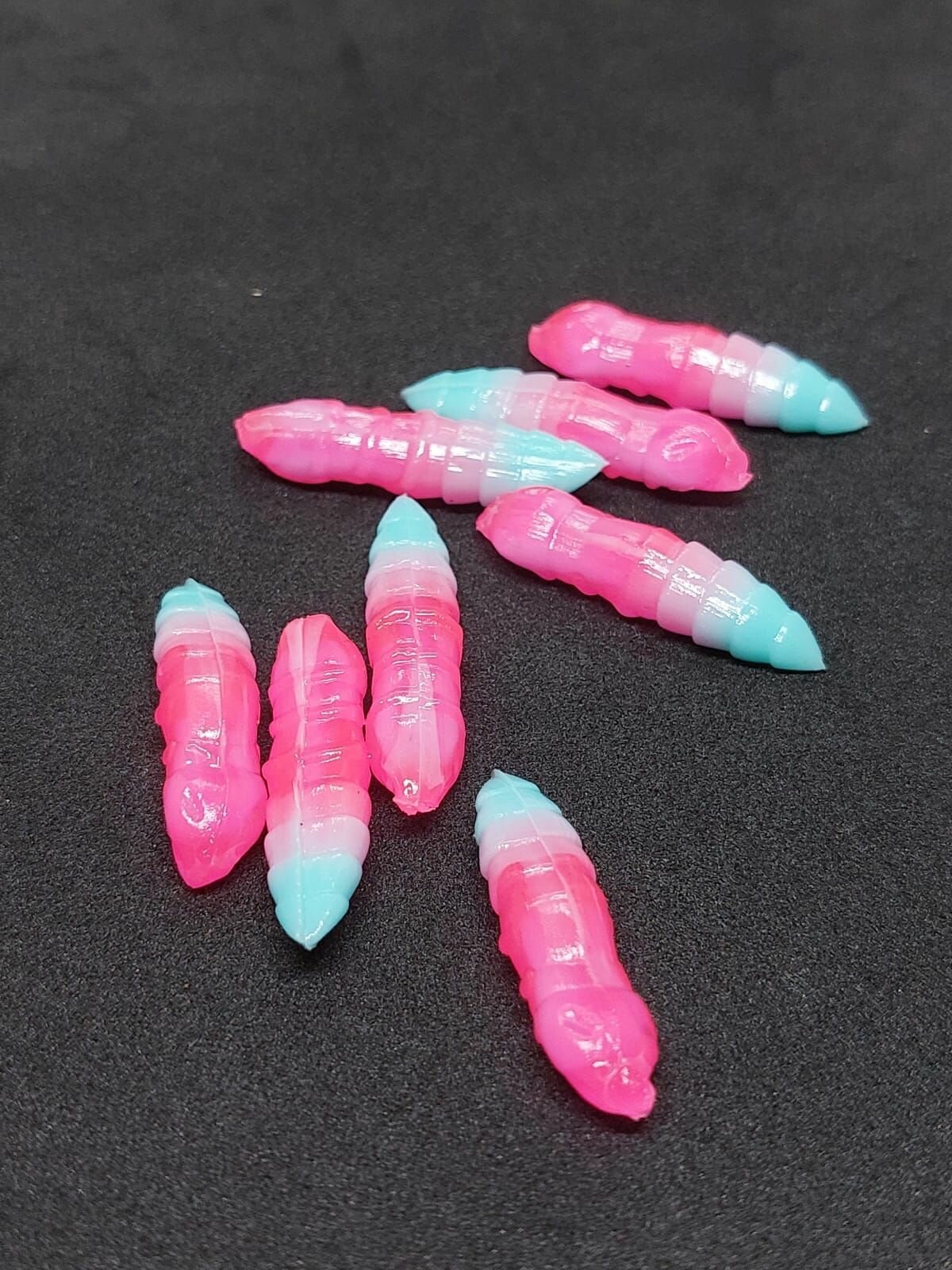Силиконовые приманки. Съедобные. PUPA. Цвет Розовый-голубой