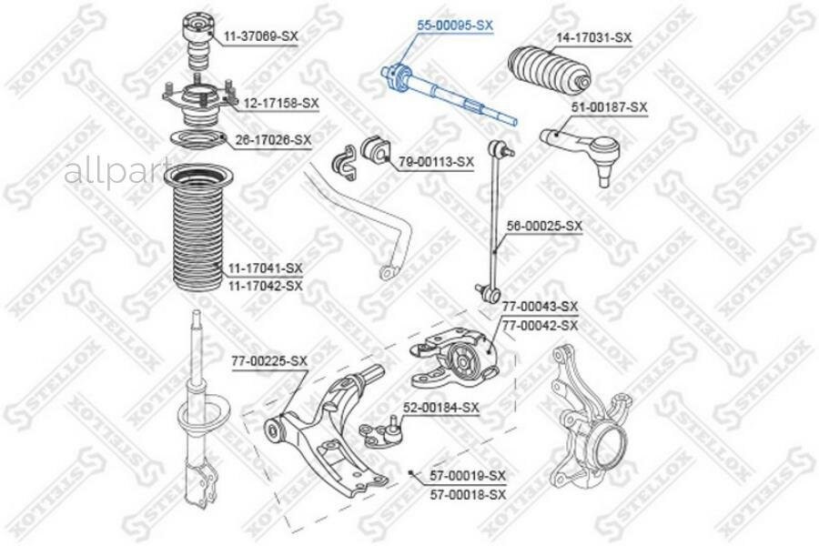 STELLOX 5500095SX тяга рулевая!\ Honda CR-V 07>