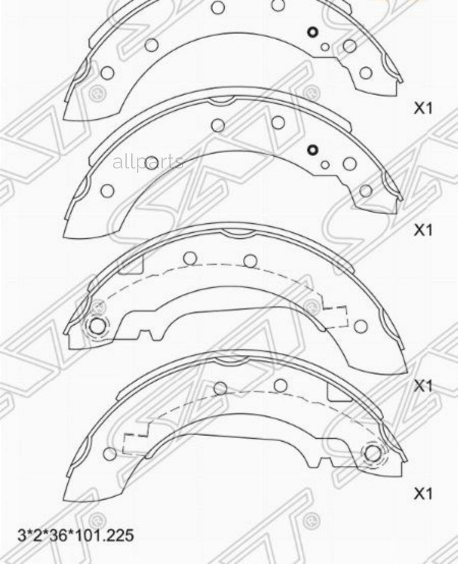 SAT ST-440601749R Колодки тормозные барабанные LADA Largus 12-21 / Renault Logan 04-18