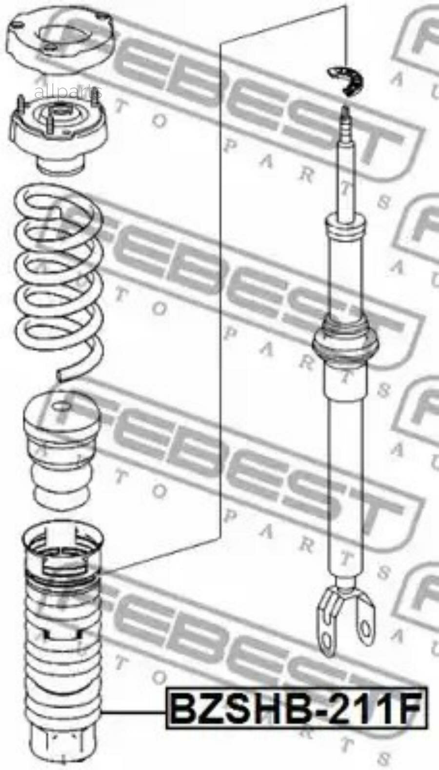 FEBEST BZSHB-211F пыльник переднего амортизатора MERCEDES BENZ E-CLASS 211 4 MATIC 2002-2009