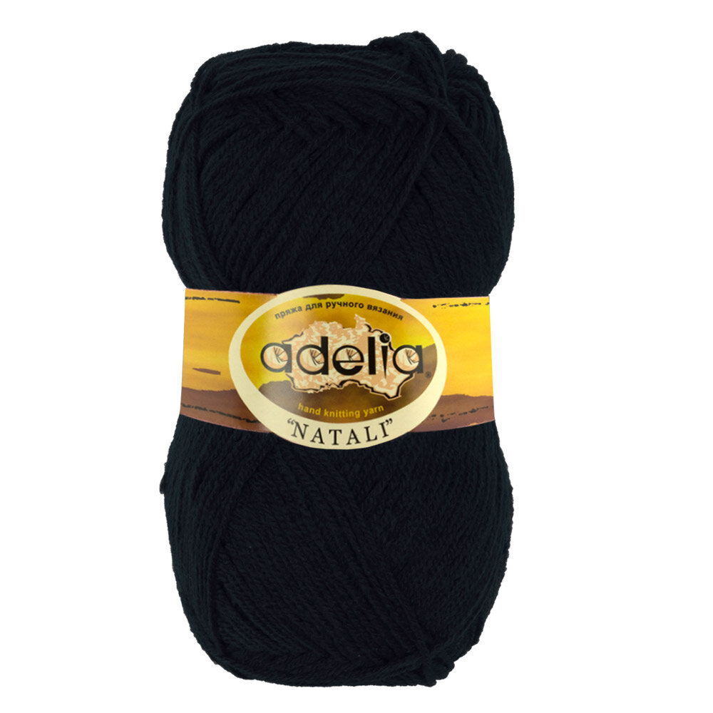 Пряжа ADELIA "NATALI" 100% акрил 50 г 300 м №20 черный