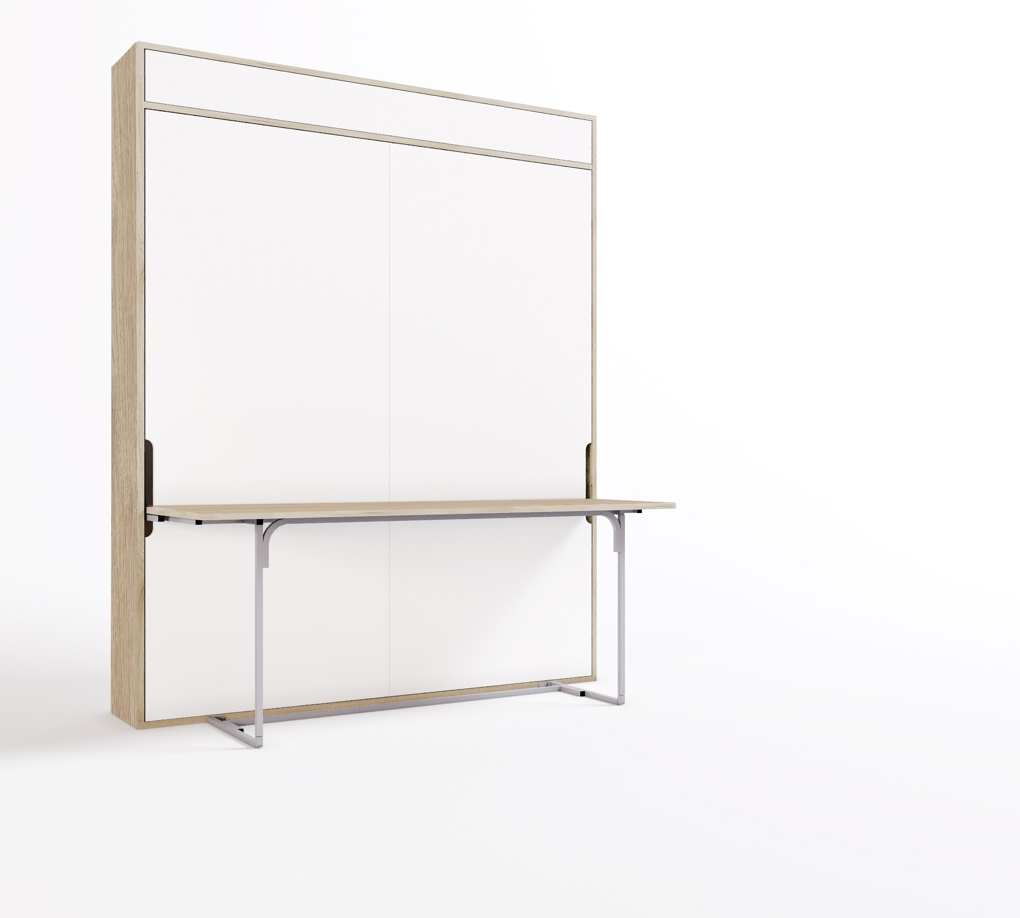 Шкаф кровать-трансформер со столом Летто Таволо 1800 с антресолью Сканд