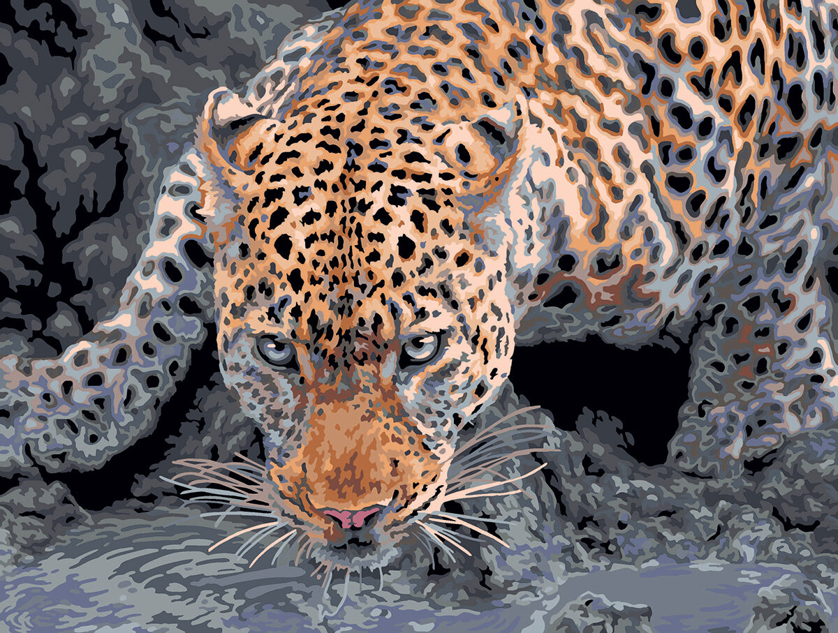 Фрея PNB/PMC-193-SW84 Набор раскрашивания по номерам на цветном холсте 40х30 см Взгляд хищника