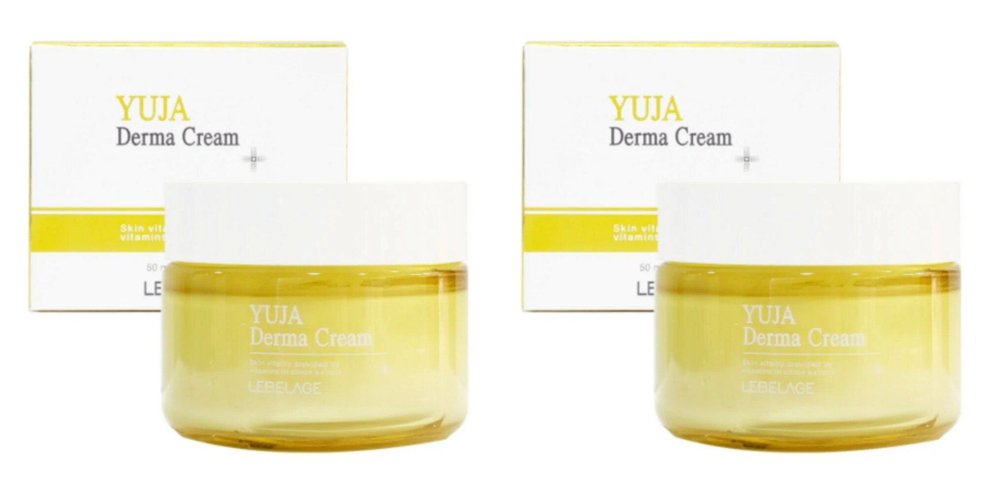 Крем для лица Lebelage увлажняющий с экстрактом юдзу Yuja Derma Cream, 50 мл, 2 шт