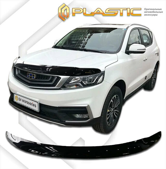 Дефлектор капота Geely Emgrand X7 2018-н. в. Черный глянцевый СА Пластик