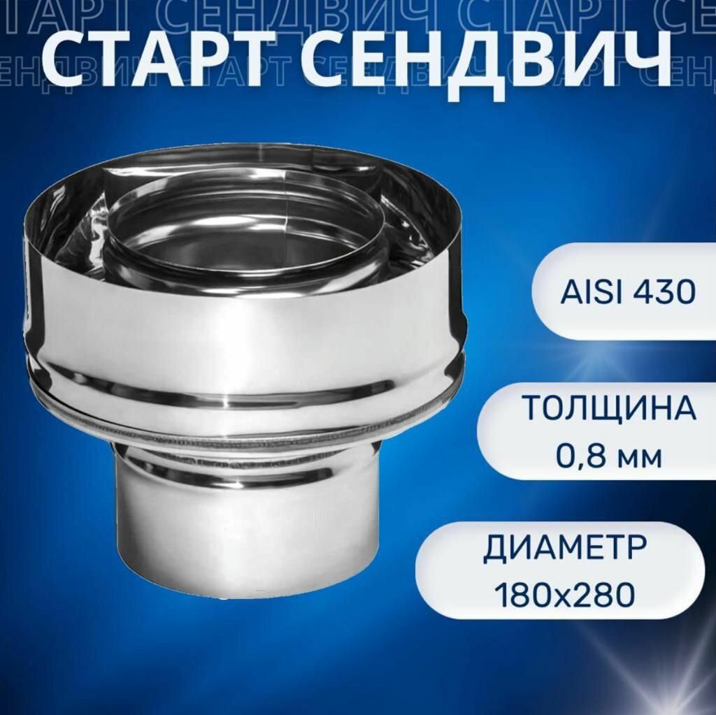 Старт сендвич, D-180х280, (нерж. Aisi-430/0,8 мм)(монтаж по конденсату)