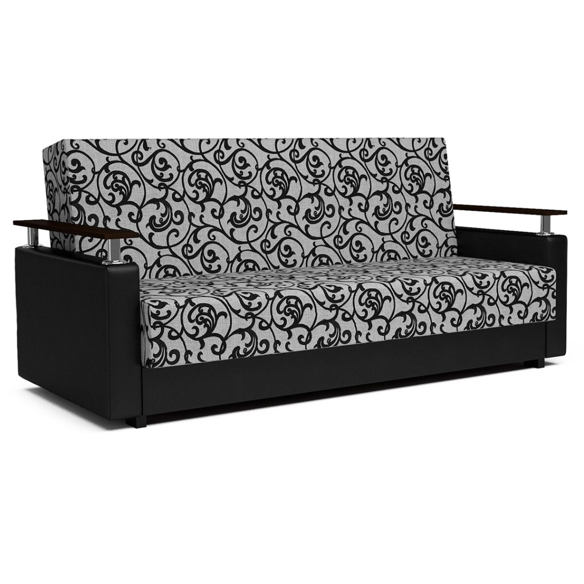 Диван Сток Диванов Лондон-2 Country черный, механизм книжка, с ящиком для хранения