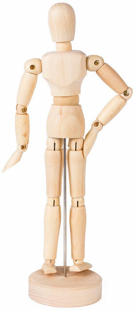 Манекен человека художественный Brauberg ART CLASSIC, мужской, дерево, высота 20 см, 191287