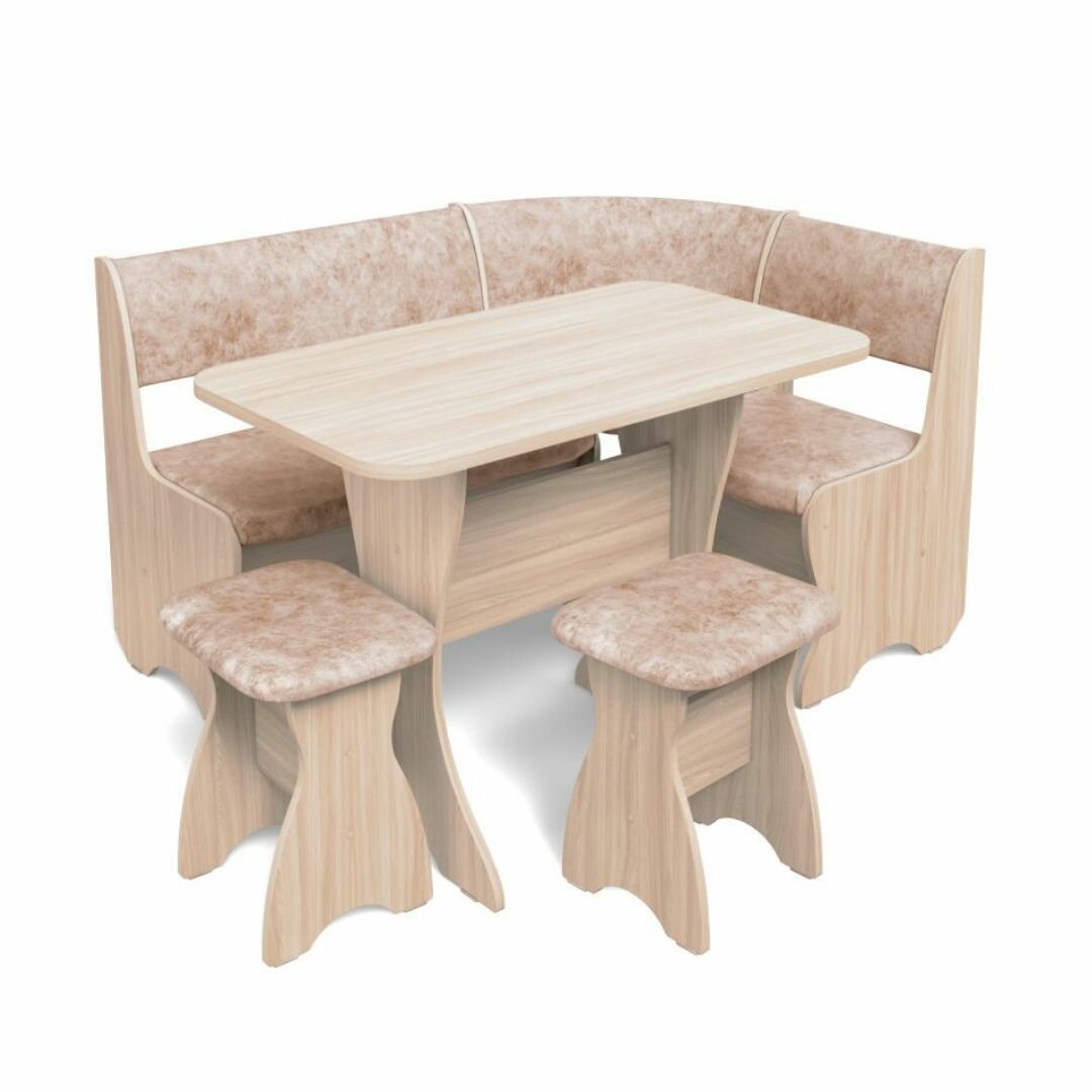 Кухонный уголок Тюльпан Ясень велюр Латте