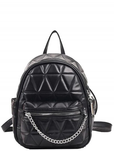 Рюкзак для девочки черный из мягкой эко-кожи