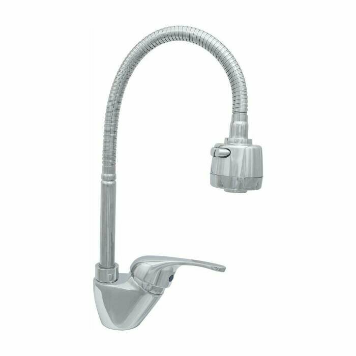 Смеситель для кухонной мойки ручка сбоку одноручный гибкий излив Д18 Престиж ЦС-СМ 27/2г М-43 Центр Сантехники (Подольск) ПП800410