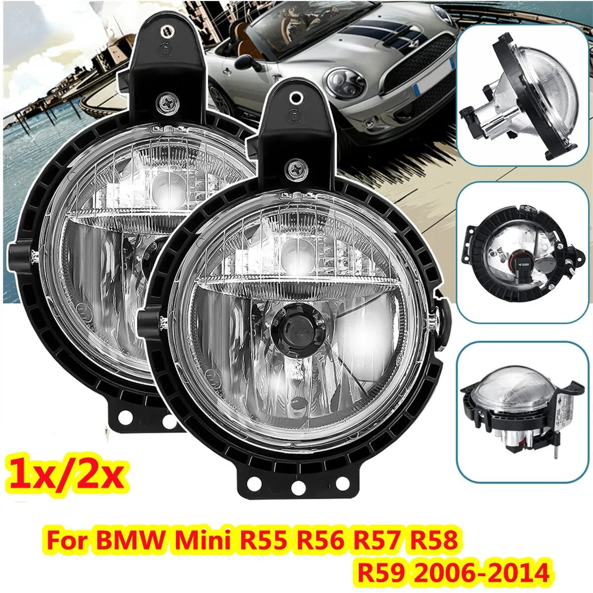 1/2 шт, передние противотуманные фары для BMW Mini Cooper R55 R56 R57 R58 R59 2006-2014 63172751295 Pair