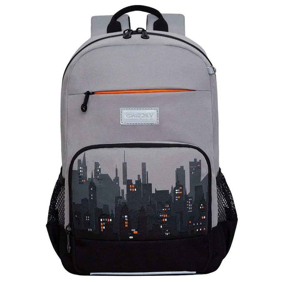Рюкзак школьный GRIZZLY с карманом для ноутбука 13", анатомической спинкой, для мальчика RB-255-1/1
