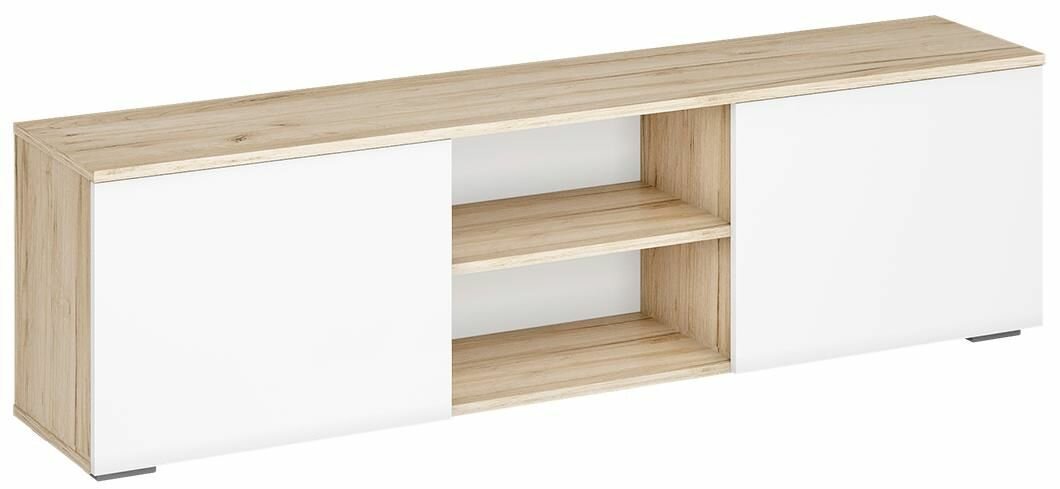 ТВ-тумба Лайфмебель Алетра ТБ01-1600 дуб крафт серый / глянец белый