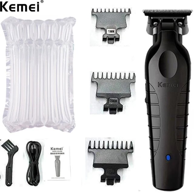 Машинка для стрижки волос Kemei с быстрой зарядкой и защитной насадкой для бороды