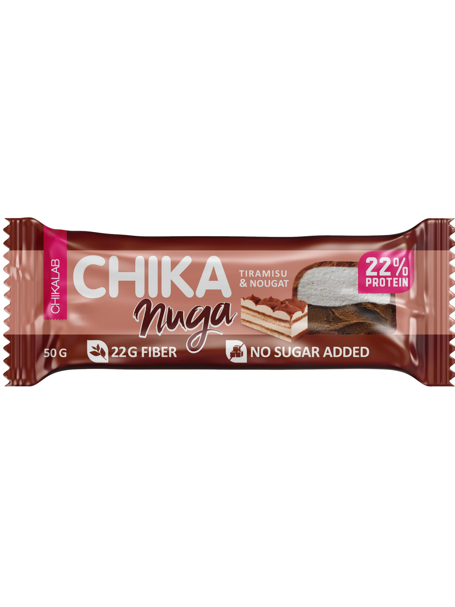 Протеиновый батончик Chikalab Батончик глазированный Chika nuga 20 x 50 г, Тирамису