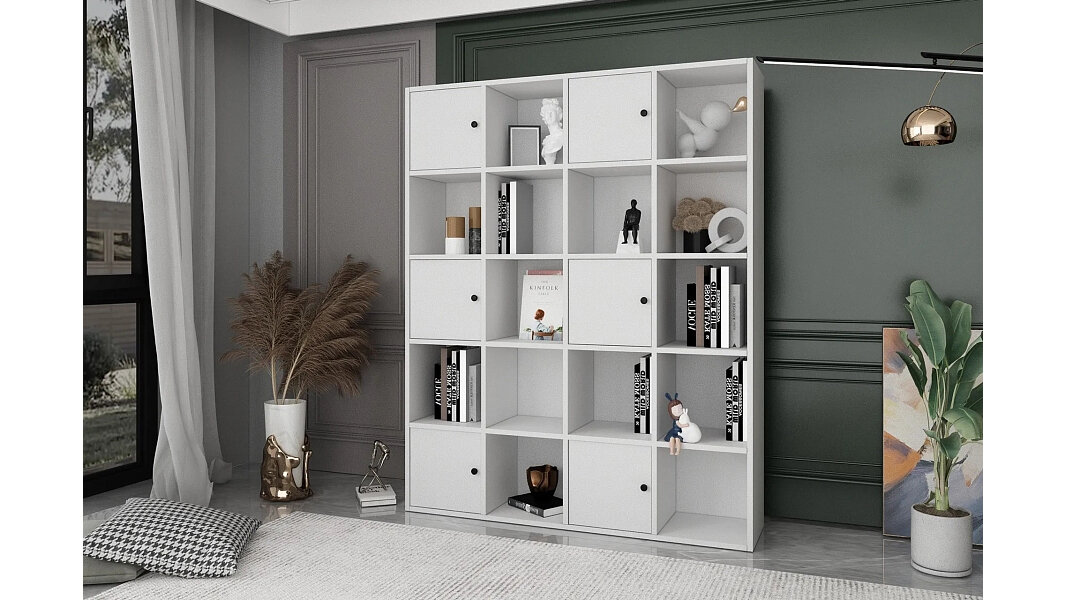 Книжный стеллаж Билли Айден 5 IКЕА Белый Фасадный 0101 NEW 128x30x160 см, GOODFORM