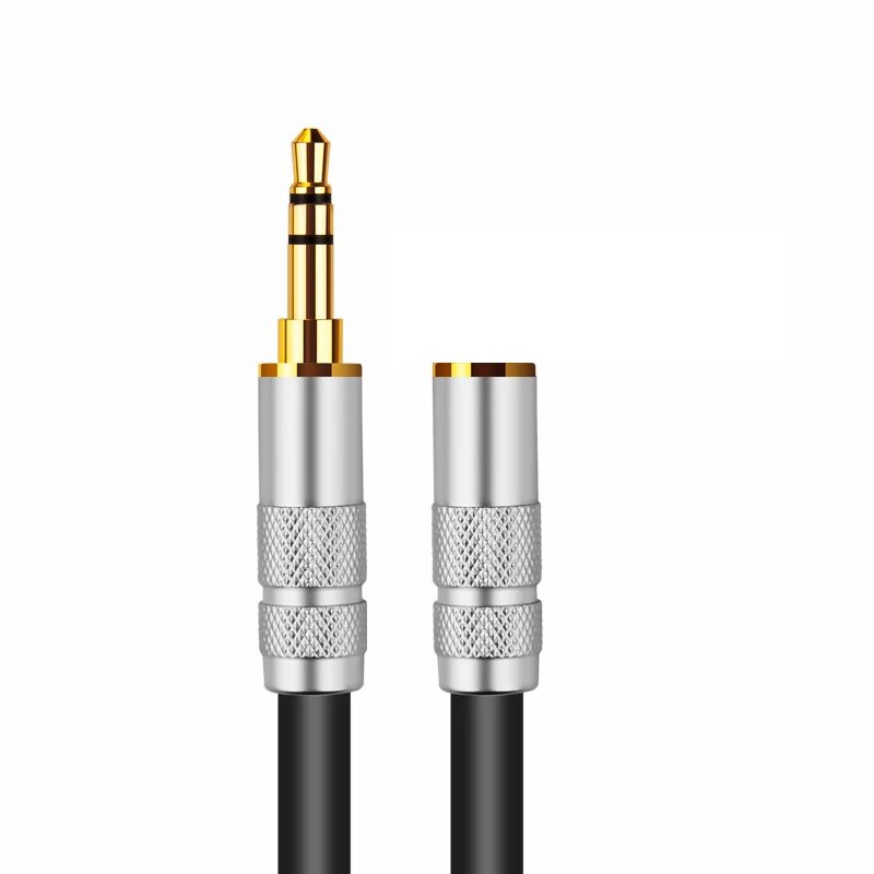 Аудио кабель Aux удлинитель 3,5 мм черный 0,5 м Straight, 1,5 м