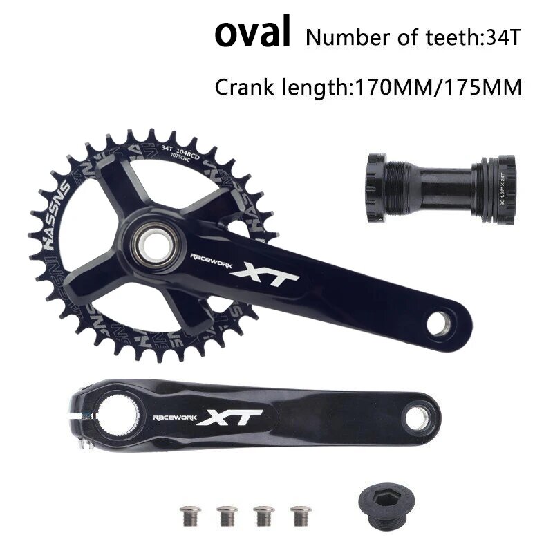 RACEWORK XT Полые шатуны для горных велосипедов 170 мм, XT A set 34T O HA