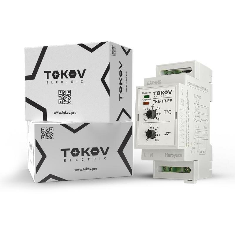 Терморегулятор TOKOV ELECTRIC механический, для обогрева труб, на DIN-рейку