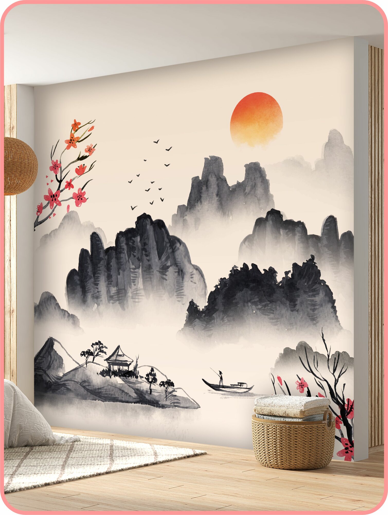 Фотообои Art IrbisPrint на стену "Солнце в горах" 300х270 на флизелиновой основе