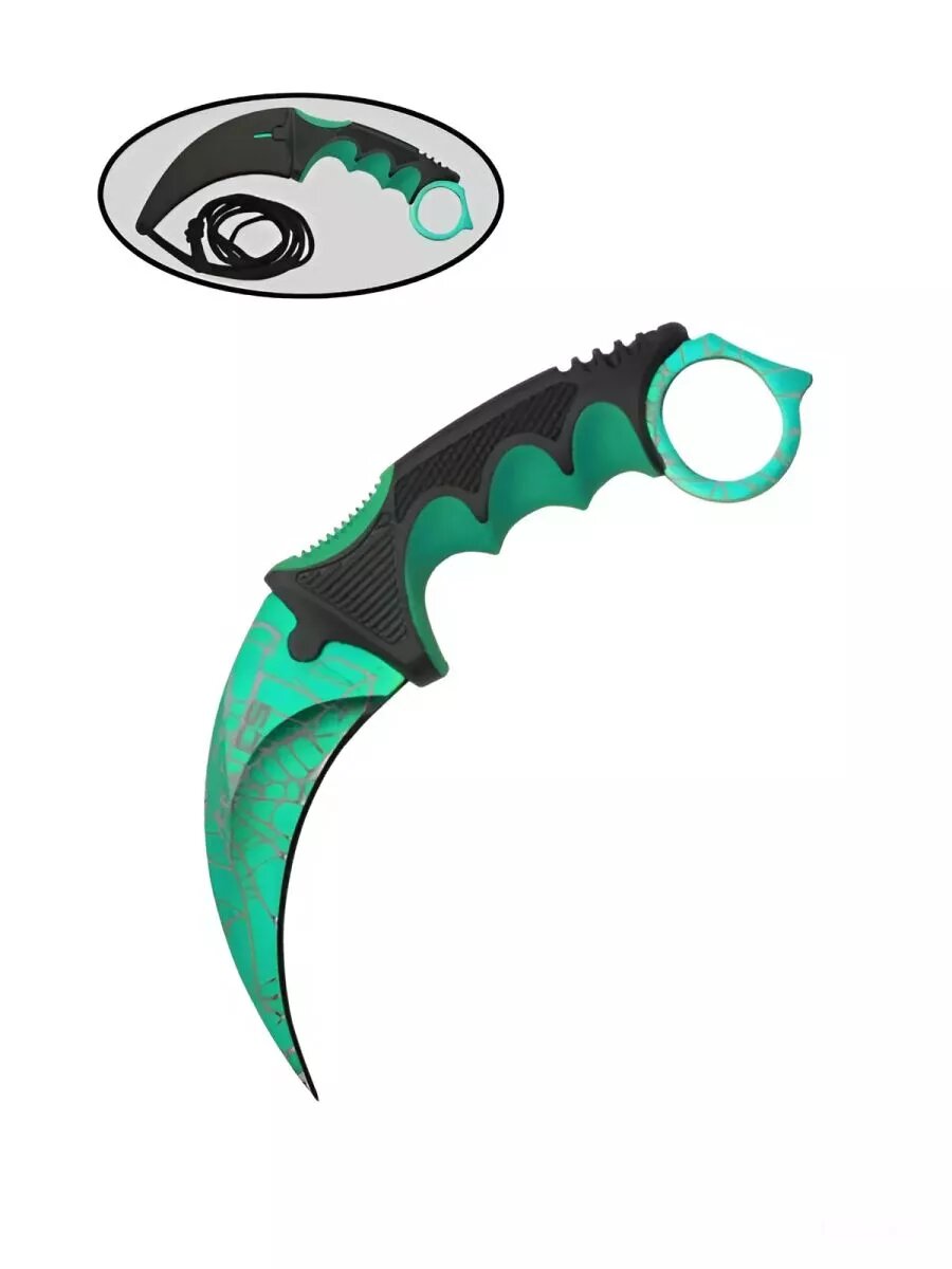 Нож керамбит CS0091 зеленый с чехлом