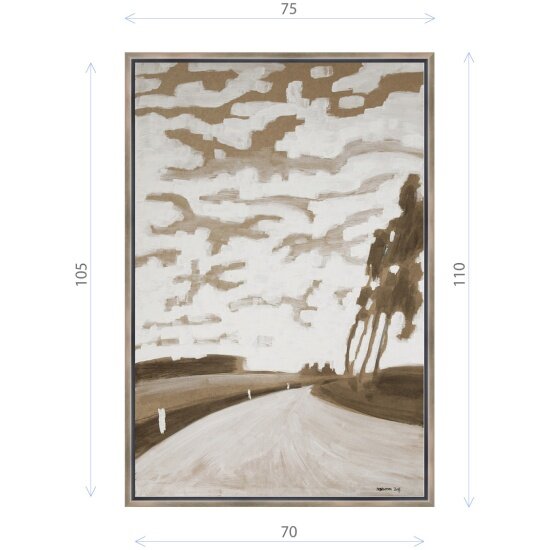 Картина Декор Депо Константина Малютина Облака над дорогой Матовый холст в раме 110х75 см