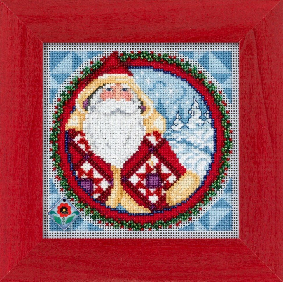 Набор для вышивания Mill Hill #JS149203 Kris Kringle (Крис Крингл), Счетный крест, 12.7 x 12.7 см