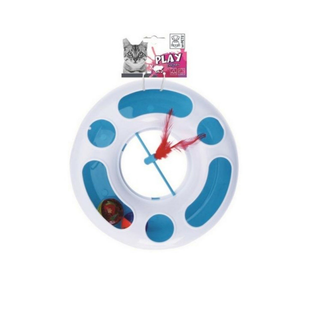 M-PETS Игровая база для кошек, с мячиком 24*24*7см