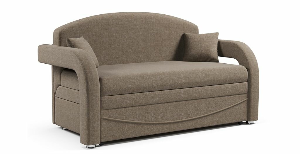 Диван-кровать Алекс 140, 165х80х87 см, рогожка Savana Toffee, Выкатной, детский диван раскладной, с ящиком для белья