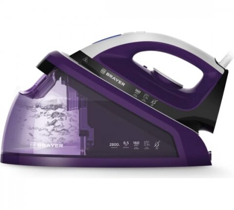Парогенератор Brayer 4152BR 2800 Вт, керамич, антикапля,6.5 бар,1,8 л, верт отпарив.
