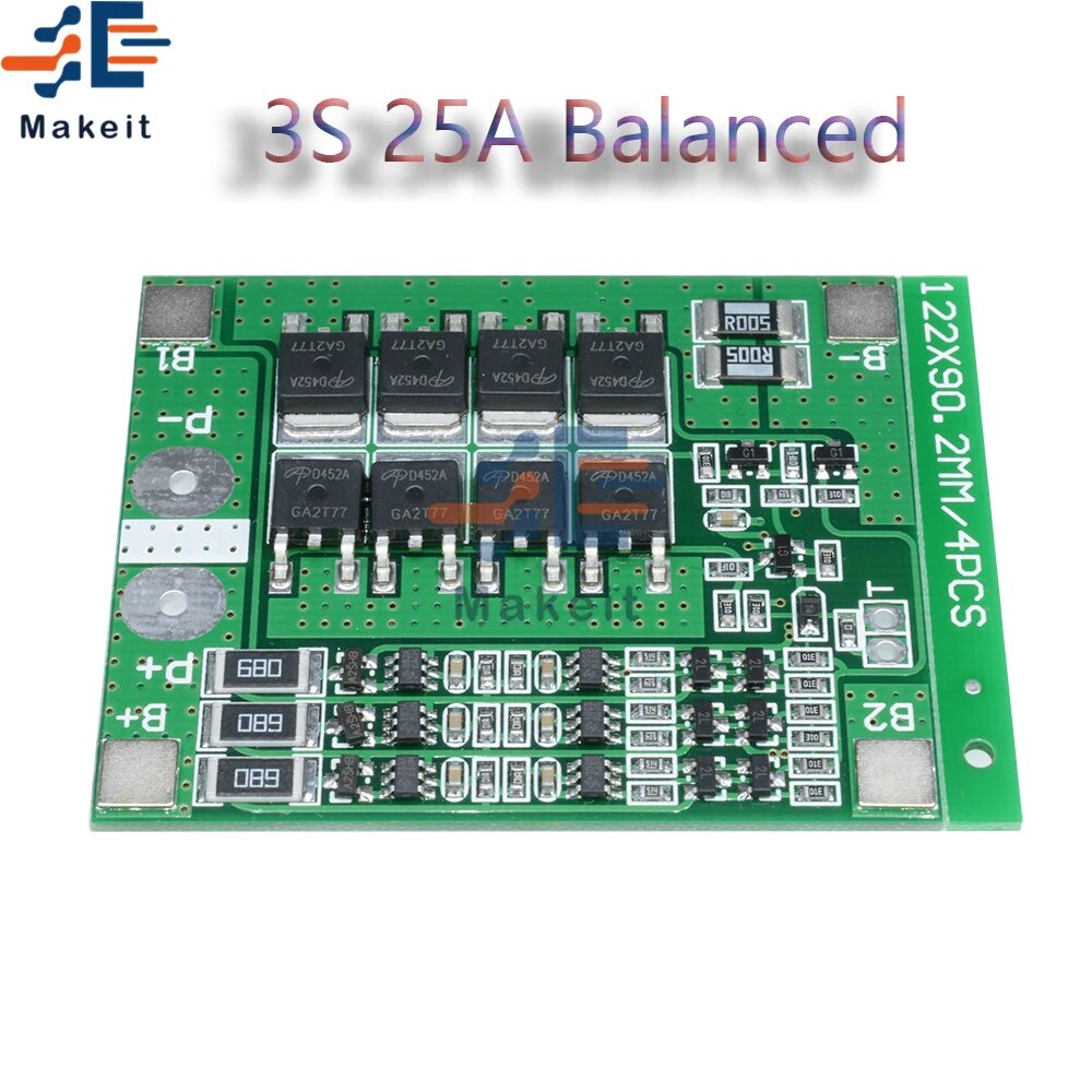 3S 25A Balanced плата балансировки для литиевых аккумуляторов