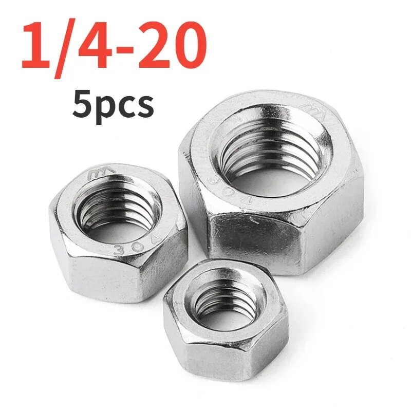 1/2-12 1/4-20 1/8-40 3/16-24 3/4-10 3/8-16 5/16-18 5/32-32 5/8-11 Англовые американские британские американские стандартные шестигранные гайки из нержавеющей стали