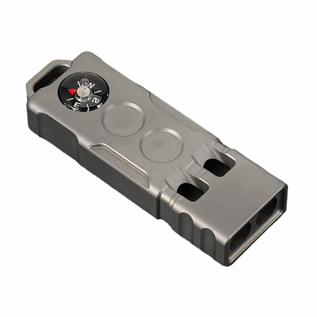 Свисток 2-в-1 с двойной трубкой на открытом воздухе в дикой природе Приключения Требл Hi-Децибел Popping Титановый сплав свисток