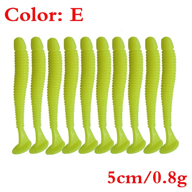 Силиконовые блесны WDAIREN, 10 шт, 4,8 см, 0,8 г Зеленый, E