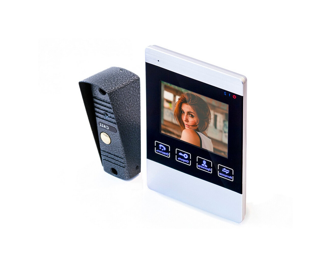 Домофон HD-com Mod:406-S(W) - домофон для дома, домофон в подъезд, видеодомофон для квартиры и частного дома