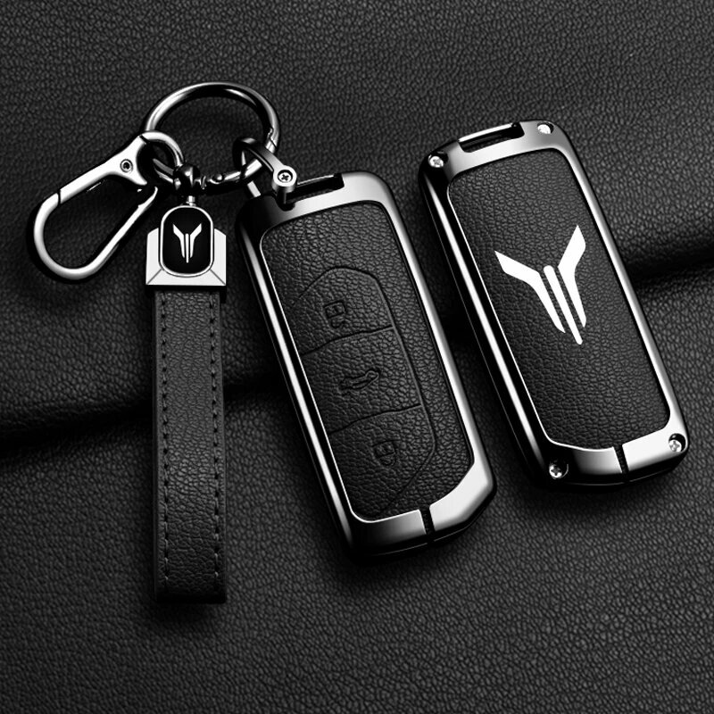 Автомобильный смарт-чехол для дистанционного ключа, чехол для брелока для Voyah Free Dream 2021, кожаный защитный держатель из цинкового сплава, аксессуары для ключей B