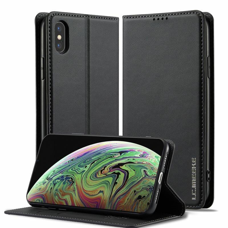 LCIMEEKE Чехол книжка для Apple iPhone X/XS Чехол защитный на Айфон X/XC Ультра Кожаный чехол