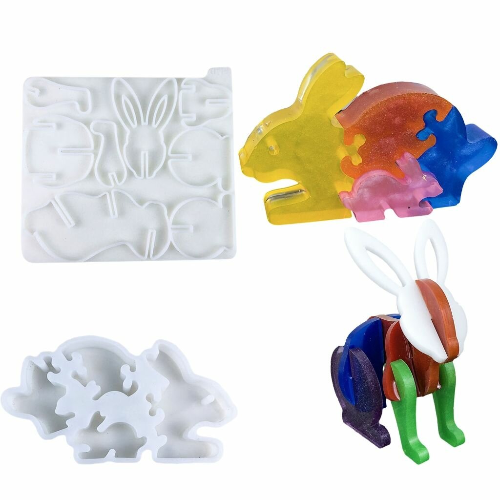 Набор из 2 частей, форма для украшения мозаики в виде кролика
