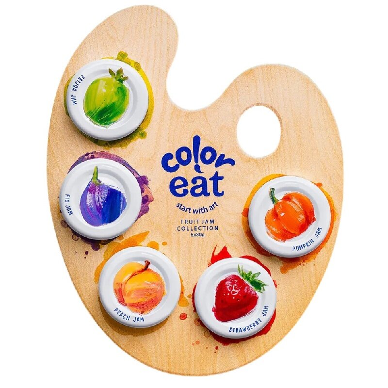 Джем COLOR EAT набор инжир, клубника, тыква, персик, фейхуа (5шт) /стекло/ 150г