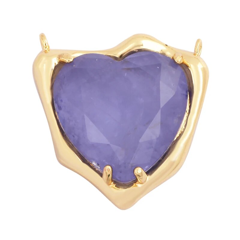 Шарм из латуни с фианитами Beadsfeeder Фиолетовый, L314526-Gold Purple