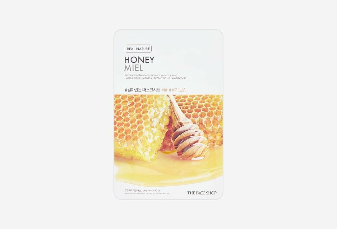 Увлажняющая тканевая маска для сияния кожи THE FACE SHOP Real nature honey