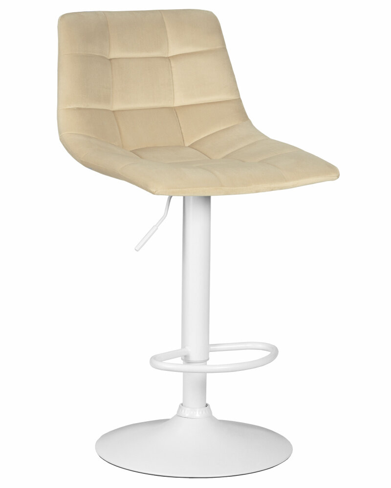 Стул барный DOBRIN TAILOR WHITE, LM-5017_WhiteBase, бежевый велюр (MJ9-10)
