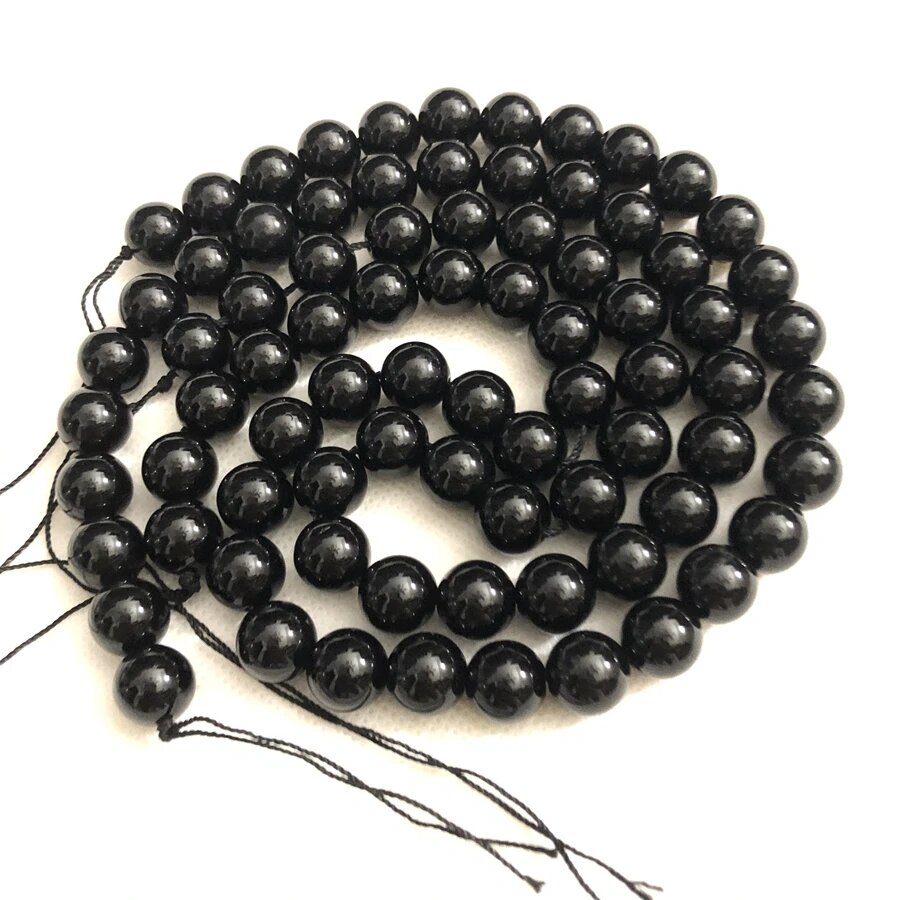 PANGEM-натуральные подлинные Morion бусины, черные фотобусины 6 мм 8 мм 10 мм 12 мм, бусины россыпью для ювелирных изделий «сделай сам» 15,5 дюйма