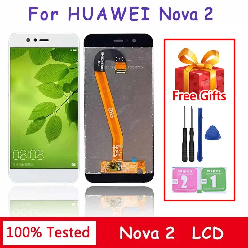 5,0 "тест для Huawei Nova 2 Nova 2 ЖК-экран сенсорная панель дигитайзера PIC-AL00 PIC-TL00 PIC-LX9 с рамкой Black With Frame