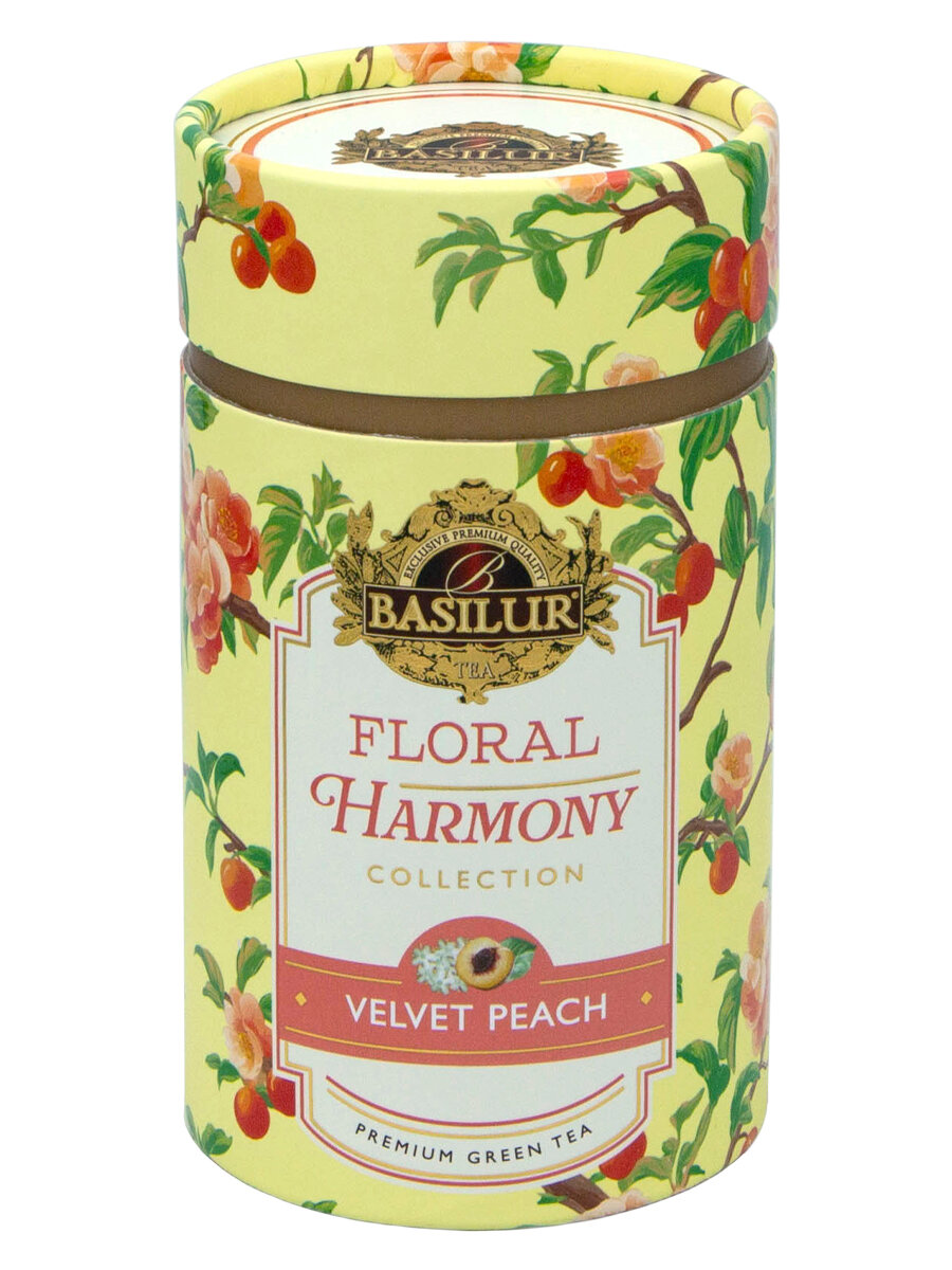 Чай зеленый листовой Basilur Цветочная гармония "Бархатный персик", 75 г