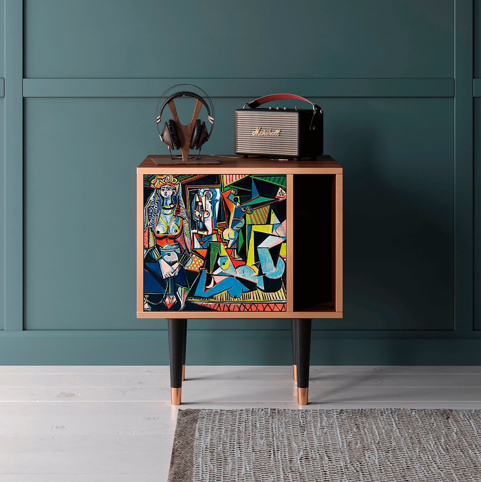 Прикроватная тумба - STORYZ - S2 Women of Algiers by Pablo Picasso, Размер - 58 x 69 x 48 см, Цвет - Орех